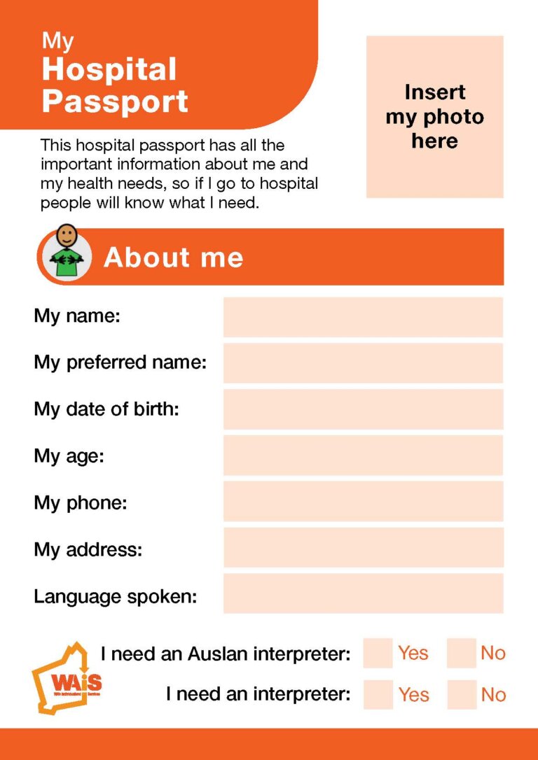 NEW RESOURCE – My Hospital Passport | WA’s Individualised Services